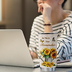 Joyloce Sunflower Gifts for Women, Inspirational Gifts for Women, Thank You Gifts, Birthday Gifts for Women Her Wife Mom Daughter Sister Friend Coworker, You're Awesome Coffee Mug Cup Tumbler 20oz