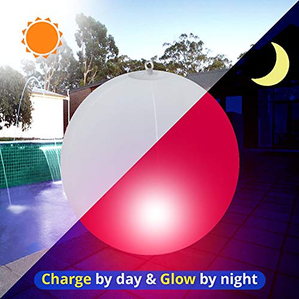 ALTZ Floating Pool Lights Solar Powered 15", Poll Lights to Turn Your Pool into a Wonderland_Beautiful Bright Colors, Pool Balls Lights, Color-Cycle- Watreproof-Led Pool Lights (Pack of 2)