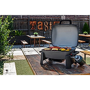 Nexgrill 1-Burner Portable Propane Gas Grill, 10,000BTUs, Perfect for Camping, Outdoor Cooking, Outdoor Kitchen, Patio, Garden, Premium Build and Style, Dark Grey & Black