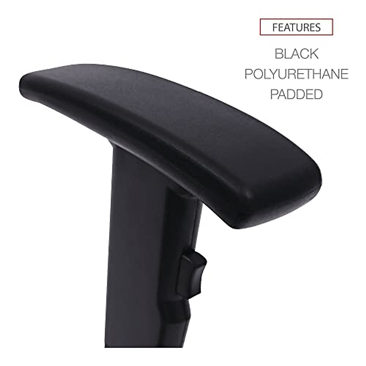 Alera ALEIN49AKA10B Height-Adjustable T-Arms for Essentia and Interval Series Chairs - Black (1 Pair)