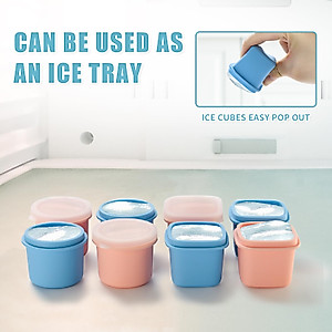 [8 Pack, 2 oz] Salad Dressing To Go Containers, Small Silicone Sauce Cups with Leakproof Lids For Lunch Boxes, Picnics, Travel