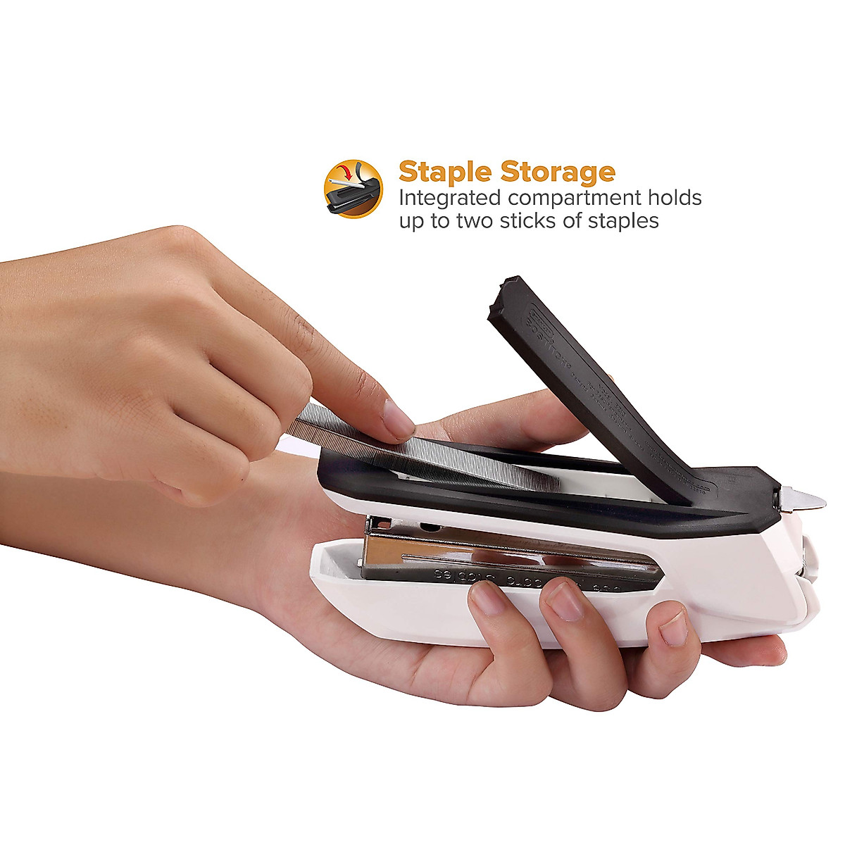 Bostitch Office Ascend 3 in 1 Stapler, Integrated Remover, 420 Staples Included, 20 Sheet Capacity, Lightweight, Full Size, White (B210-WHT)