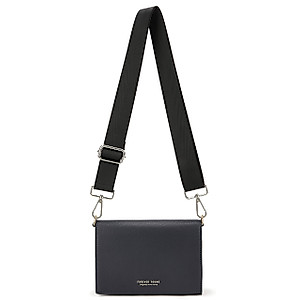 lola mae Wide Shoulder Strap Replacement Adjustable, Removable Guitar Style Multicolor Canvas Crossbody Strap for Handbags (Black-Silver hardware AS148)