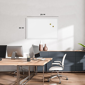 U Brands Magnetic Dry Erase Board, 20 x 30 Inches, White Wood Frame (2071U00-01)