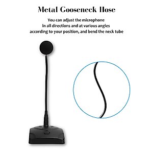 EBTOOLS Wired Microphone, 360 Degree Omnidirectional Highly Sensitive Noise Reduction Desktop Microphone, with 5m XLR Cable, Suitable for Meetings, Voice, Games, Karaoke