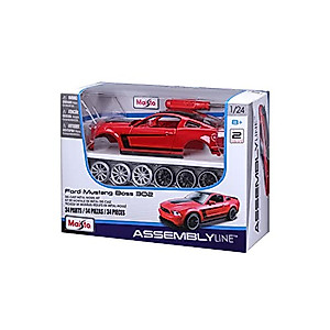 Maisto 1:24 Scale Assembly Line 2012 Ford Mustang Boss 302 Die-Cast Vehicle (Colors May Vary)