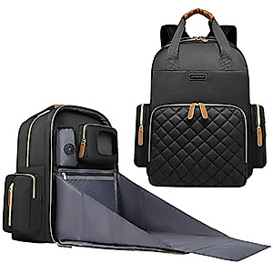WITSTEP Diaper Bag Backpack with Changing Station, Baby Diaper Bag Organizer for Moms Dads-Diaper Tote Bags for Hospital Stroller Travel Bag for Airplane,Baby Eessentials/Large Capacity,Black