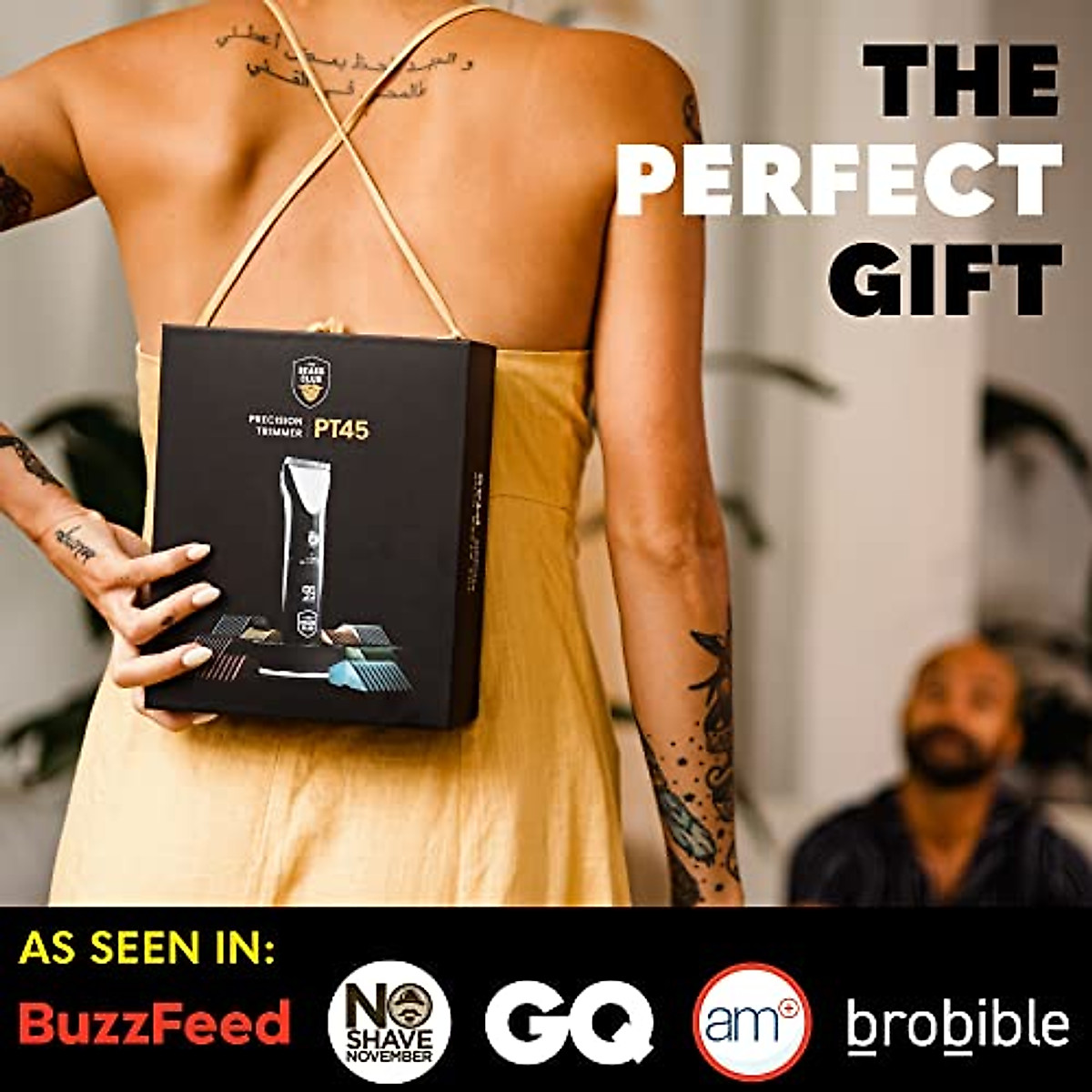 Beard Club PT45 Beard Trimmer for Men - Electric Cordless Rechargeable Beard & Hair Trimmer - High Power 7000 RPM - 8 Color Guides, 45 Unique Trim Lengths - Extra Sharp Mower Blades - Travel Lock