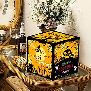 Halloween Party Costume Ballot Box with 64pcs Voting Cards Party Supplies (Assembly Needed)