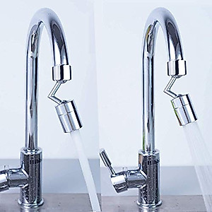 Universal Splash Filter Faucet, 720° Big Angle Swivel Sprayer Head Leakproof Double O-Ring Design with 4-Layer Net Filter