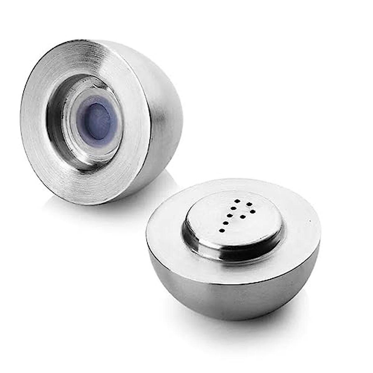 Yardwe Stainless Steel Container Egg Shaped Salt and Pepper Shakers Stainless Steel Shaker Bottles Seasoning Container Empty Condiment Jar for Kitchen Home Bbq Toilet Planter Pot