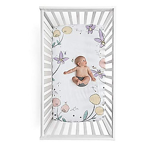 JumpOff Jo - Fitted Crib Sheet, Super Soft Breathable 100% Cotton Baby Crib Sheet for Standard Crib Mattresses and Toddler Beds, 28 in. x 52 in. - Fairy Blossom
