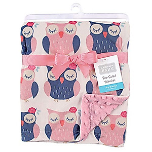 Hudson Baby Unisex Baby Plush Mink Blanket, Owls, One Size