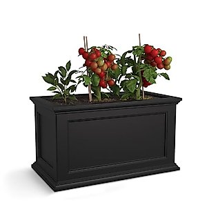 Mayne Fairfield 20in x 36in Rectangle Planter - Black - 36in L x 20in W x 20in H - with Built-In Water Reservoir (5826-B)