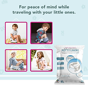 Kalencom Universal Potty Liners - Disposable Potty Liners for Toddlers - Absorbent and Leakproof - Compatible with Potette Travel Potty and Most Standard Toddler Potties - 36 Count