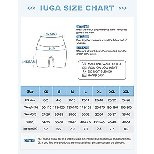 IUGA Biker Shorts Women 6"/8" Workout Shorts Womens with Pockets High Waisted Yoga Running Gym Spandex Compression Shorts Black