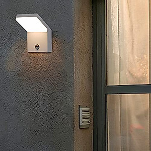 Outdoor Light Fixture with Motion Sensor LED Modern White Porch Light for Patio Garage Garden Doorway,IP54 Waterproof 100-240V 3000K