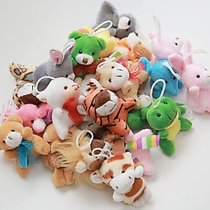 JUNBESTN Mini Plush Animals Bulk 30 Pack Easter Basket Stuffers Gifts for Kids Girls Class Students Party Favors Goodie Bag Fillers Prize
