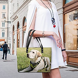 Womens Handbag Labrador Dog Leather Tote Bag Top Handle Satchel Bags For Lady