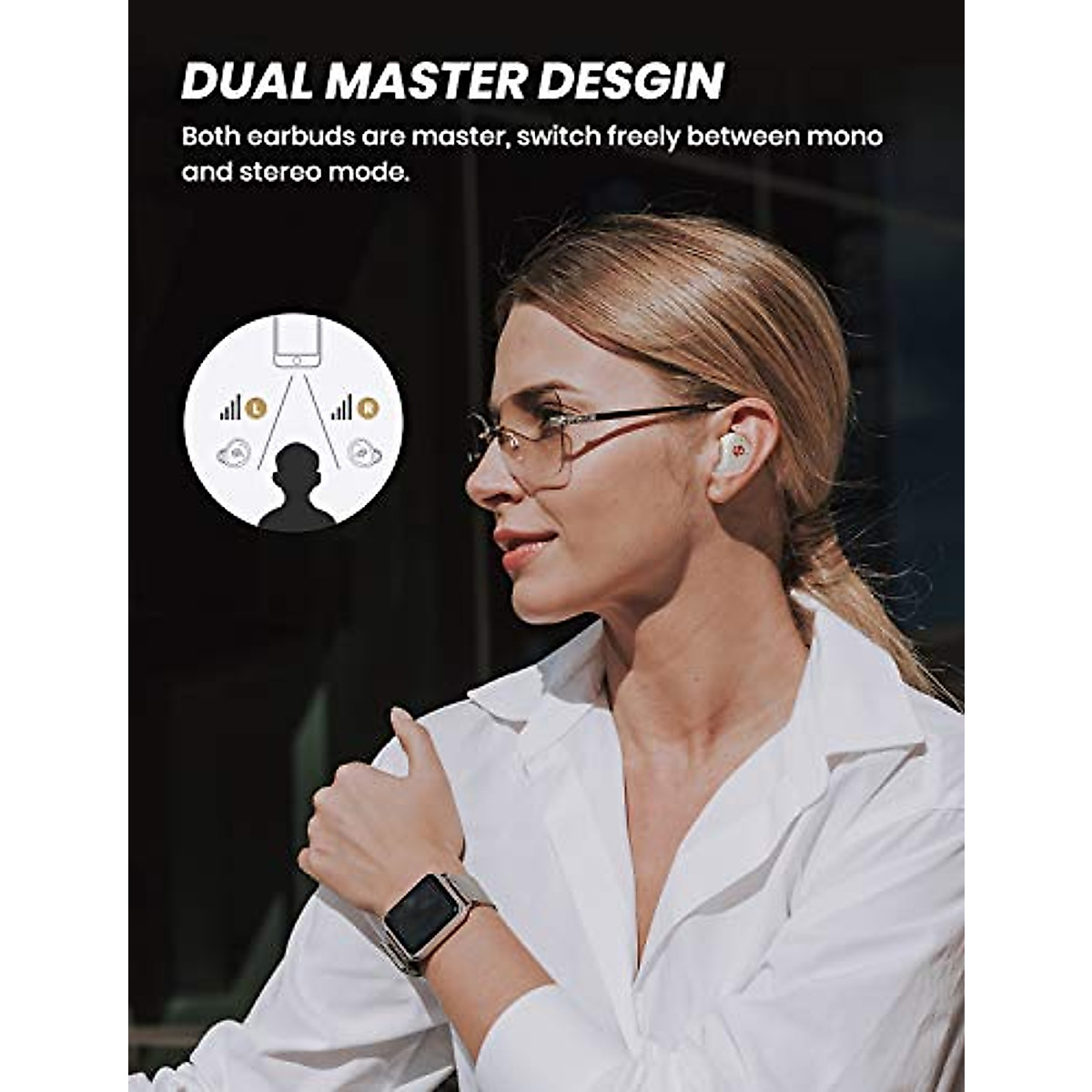 dyplay Wireless Earbuds Active Noise Cancelling with Dual-Mic, 3 ANC Modes 2020 Upgraded Wireless Bluetooth Headphones ANC TWS Earbuds 32hrs Playtime for TV Travel Work Home Office