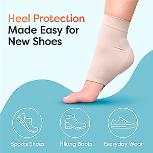 ZenToes Achilles Tendon Support Sleeve, Padded Compression Sleeve for Achilles Tendonitis Relief & Haglunds Heel, Washable Padded Socks & Heel Protectors for Bursitis Relief, 1 Pair