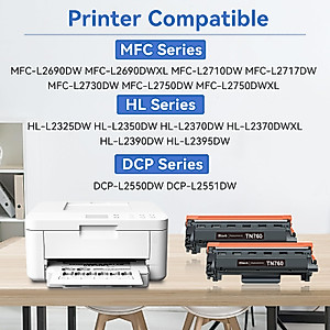 MYCARTRIDGE SUPRINT TN760 Compatible Toner Cartridge Replacement for Brother TN760 TN-760 TN730 High Yield Black Toner for HL-L2350DW MFC-L2750DW DCP-L2550DW HL-L2370DW Printer 2-Pack TN-760 Toner