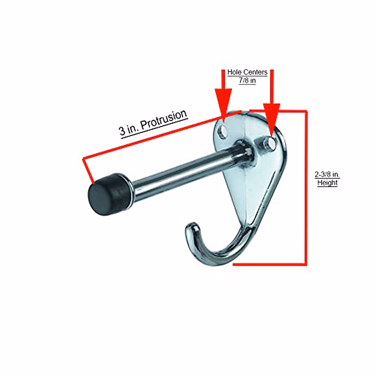 Harris Hardware TP4000-B3 Coat Hook and Bumper Zamac Die Cast