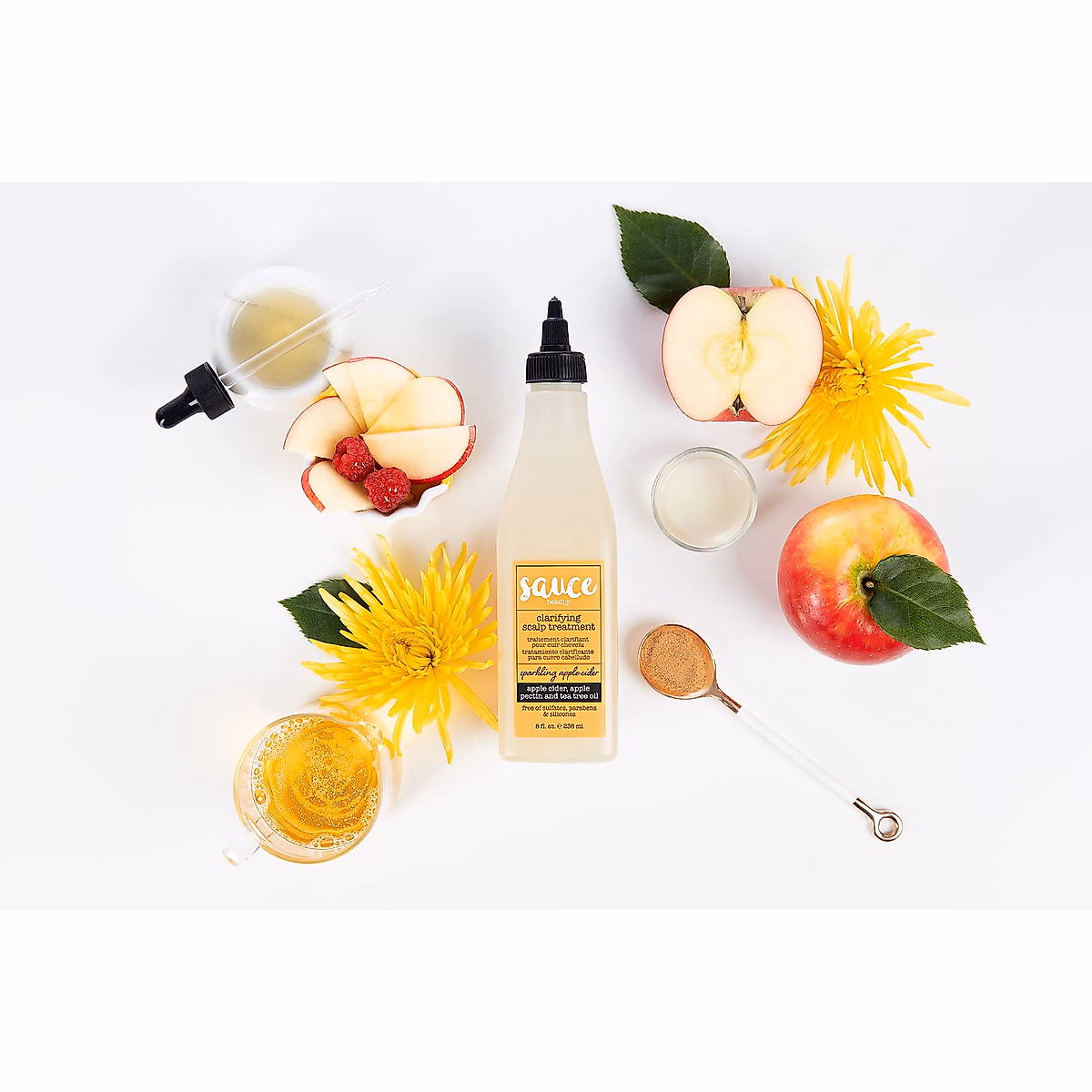 SAUCE BEAUTY Clarifying Scalp Treatment (8 Fl Oz ) Sparkling Apple Cider Scalp & Hair Cleanser, Buildup remover with Apple Cider Vinegar & Tea Tree Oil for Dry, Itchy Scalp, All Hair Types