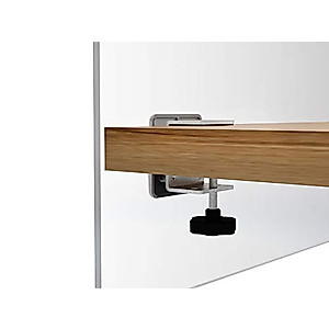 VaRoom Privacy Partition and Sneeze Guard, Frosted Acrylic Clamp-On Desk Divider – 48” W x 24”H Privacy Desk Mounted Cubicle Panel