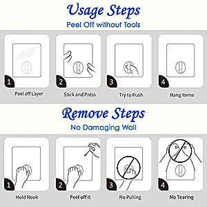 Inzllo Adhesive Hooks, Seamless Hooks 20 lb(Max) Waterproof and Oilproof Removable, Heavy Duty Utility Hooks Reusable Wall Hook for Kitchen Bathroom Bedroom Office - 10 PCS