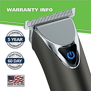 WAHL Stainless Steel Lithium Ion 2.0+ Slate Beard Trimmer for Men - Electric Shaver, Nose Ear Trimmer, Rechargeable All in One Men's Grooming Kit - Model 9864