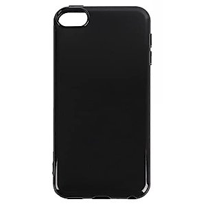 BLLQ Compatible with iPod Touch 7 Case ，iPod Touch 6 Case, iPod Touch 5 Case,Black Glossy TPU Soft Slim Light Thin Cover Skin Case Compatible with iPod Touch 5th / 6th / 7th Gen, Black