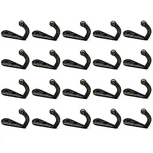 Richohome Bronze Vintage Wall Mounted Small Single Hook Hangers,Pack of 20