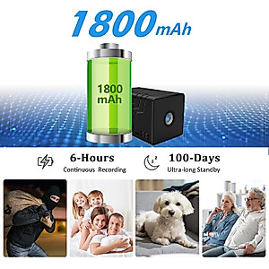 4K Wireless Wifi Camera,Upgrade 4K,1800mAh Battery Powered,WiFi Wireless Nanny Cam Home Security Camera Tiny Office Secret Surveillance Cam with 100 Days Standby AI Human Detection Auto Night Vision