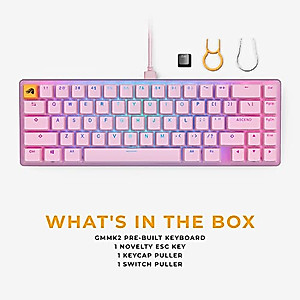 Glorious Gaming - Cute Pink Gaming Keyboard - Custom 65 Percent TKL Keyboard - Compact Low-Profile - Hot Swappable Mechanical Keyboard w/MX Keys - Double Shot Keycaps & Linear Switches