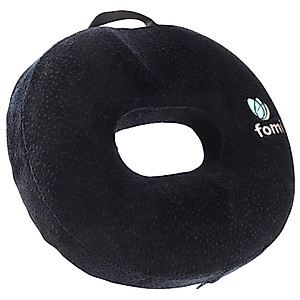 FOMI Extra Thick Donut Memory Foam Seat Cushion Care | 18" x 16" x 3.5" | Large Tailbone Pillow for Car, Truck, Office Chair, Wheelchair | Back, Bed Sores, Coccyx, Hemorrhoid, Sciatica Pain Relief
