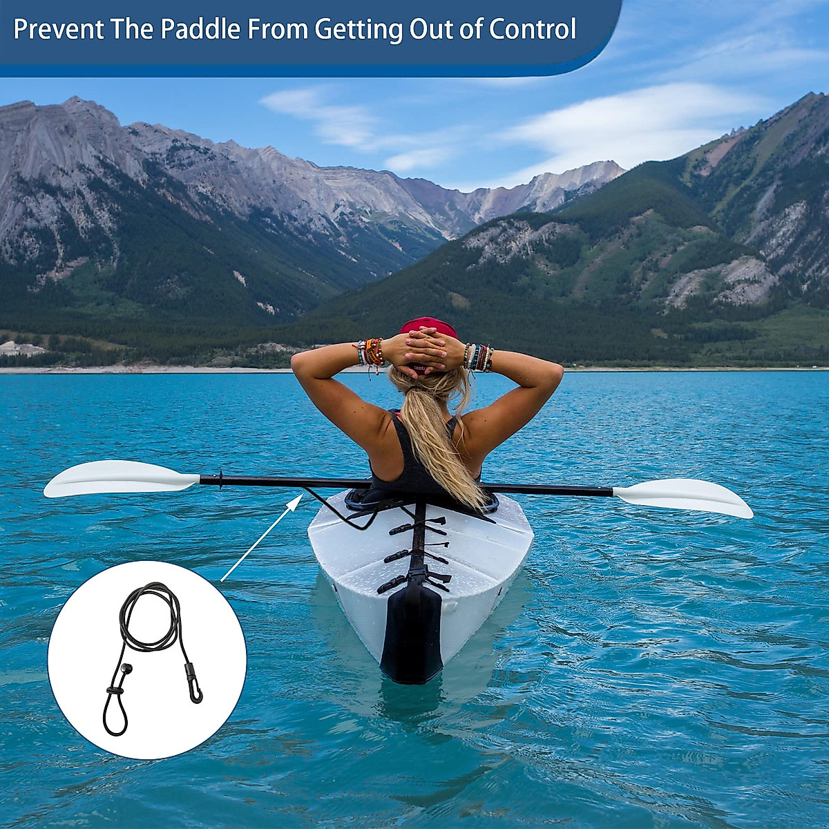 GuiPQS Kayak Paddle Leash Fishing Rod Paddle Leash Paddle Leash Paddle Holder Tool Lanyard Adjustable Canoe Paddle Fishing Rod Leash (6 Pack)