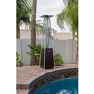 Avenlur Outdoor Patio Propane Space Heater - 48,000 Btu Pyramid Propane Heater, Outdoor Heater, Portable Heater, Patio Heater Propane, W/Wheels, Protective Cover (Hammered Bronze)