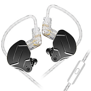 KZ ZSN Pro X in Ear Monitor, Wired Gaming Earbuds, HiFi KZ in Ear Headphones with Hybrid Dual Driver 1ba 1dd High Fidelity Musicians IEM Earphones with Detachable Tangle-Free Cable (with mic, Black)