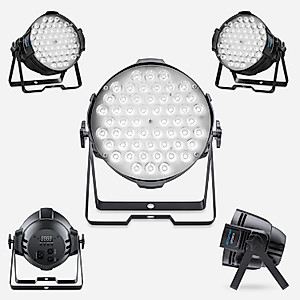 BETOPPER LED DJ Lights, 54x3W Stage Lights with Remote, RGB Par Lights, Sound Active Stage Lighting, Indoor Uplights DMX 512 Par Can, Wash Lights for Parties,School Events,Live Show,Concert(4 Packs)