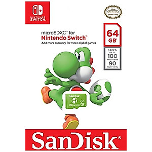 SanDisk 64GB microSDXC Card Licensed for Nintendo Switch, Yoshi Edition - SDSQXAO-064G-GN6ZN