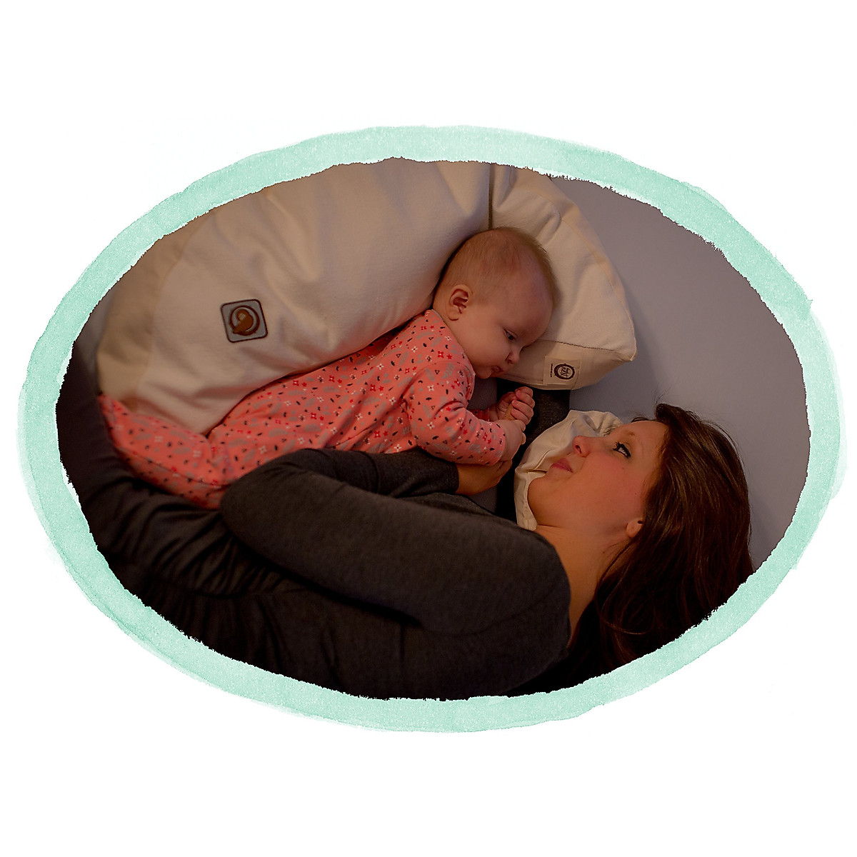 The Nesting Pillow- Organic Nursing Pillow with Washable Slipcover (Paloma)