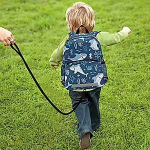 ALAZA Cute Shark Sea Animal Cartoon Blue Kids Toddler Backpack Purse for Girls Boys Kindergarten Preschool School Bag w/Chest Clip Leash Reflective Strip