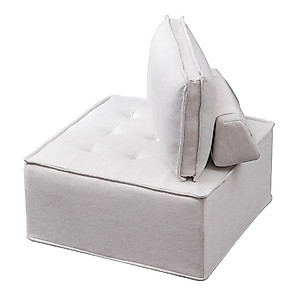 BALUS Modular Sectional Sofa Couch, 4 Seater Cozy Portable Couches, Armless Floor Sofa Couch, Soft Fabric Sofa Bed for Bedroom, Living Room and Sturdy Room, Free Combination, 4 PCS Beige