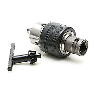 Bestgle 1/2-20UNF Mount 1.5-13mm Capacity Key Drill Chuck for Air Impact Wrench Converter Conversion Tool with Chuck Key and 1/2 inch Socket Square Female Adapter