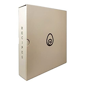 EGGBLU Recipe Binder with 25 Full Page Blank Recipe Sheets, 25 Plastic Page Protectors and 6 Tabbed Dividers, 11.5" x 13", Red Rooster Design