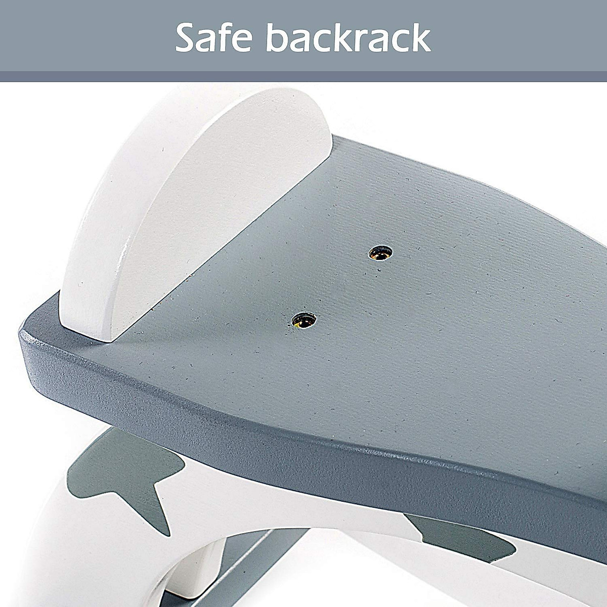 labebe - Wooden Rocking Horse, Baby Wood Ride On Toys for 1-3 Year Old, Grey Rocker Toy for Kid, Toddler Ride Animal Indoor/Outdoor, Boy&Girl Rocking Animal, Infant Ride Toy, Christmas/Birthday Gift