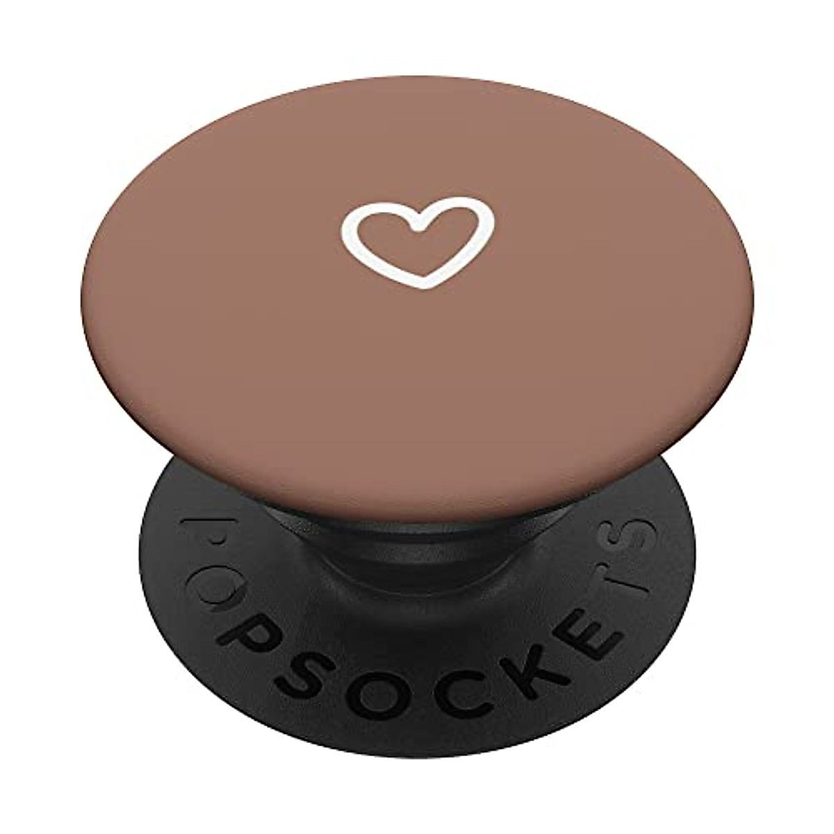 Brown Minimalist Hand Drawn Heart PopSockets Swappable PopGrip