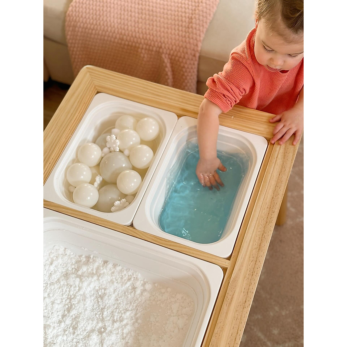 Beright Sensory Table, not with Storage Bins, Kid's Table Play Sand Table Indoor, for Birthday, Christmas and Thanksgiving Gift