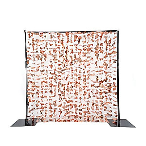 Efavormart 6 ft x 6 ft Flower Garland Backdrop Curtain for Wedding Birthday Party Banquet Event Decoration - Rose Gold